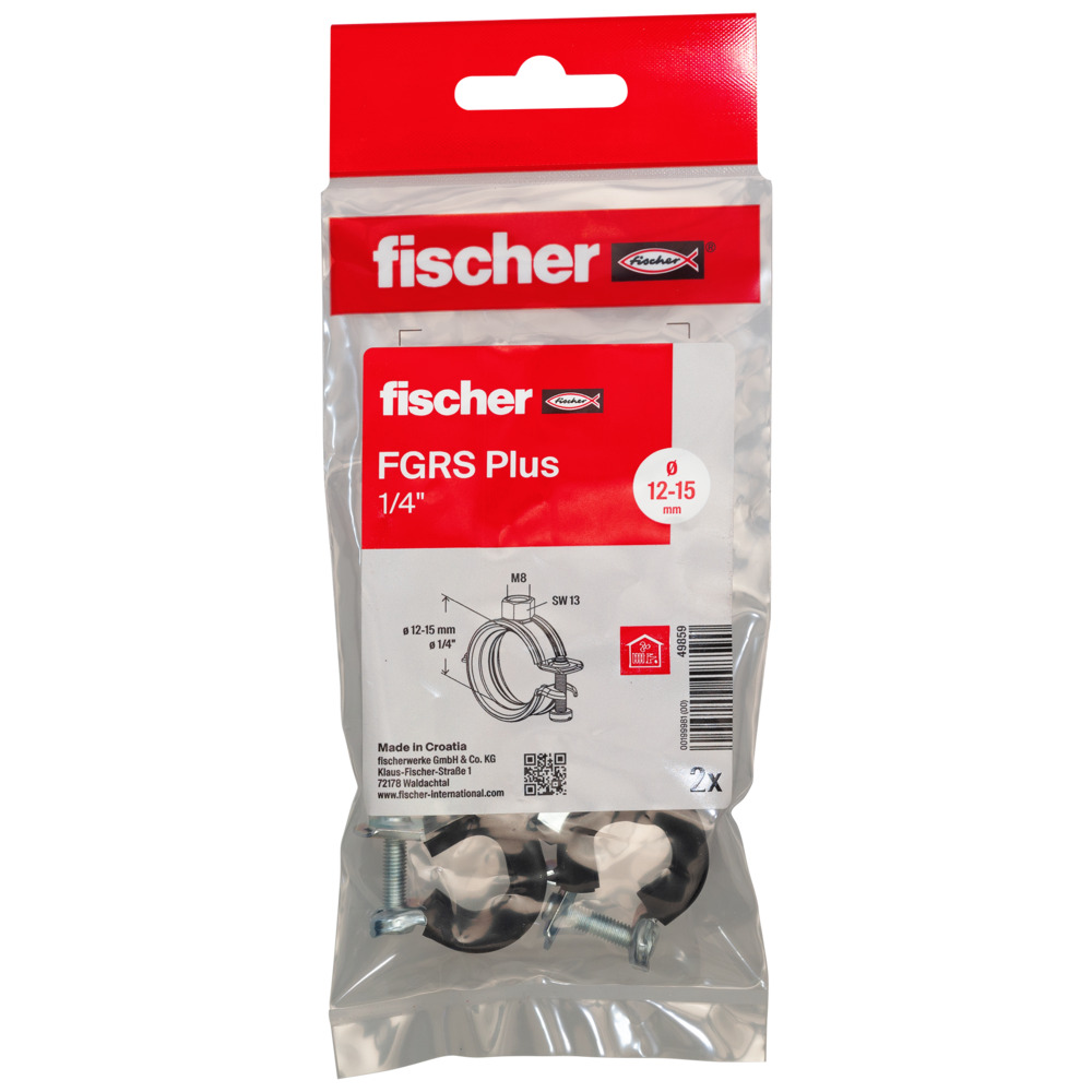 Fischer šelna sa gumom za cevi FGRS Plus 1/4in B