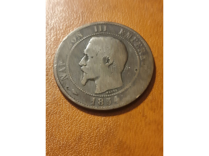 Francuska 10 Centimes 1854 Napoleon III