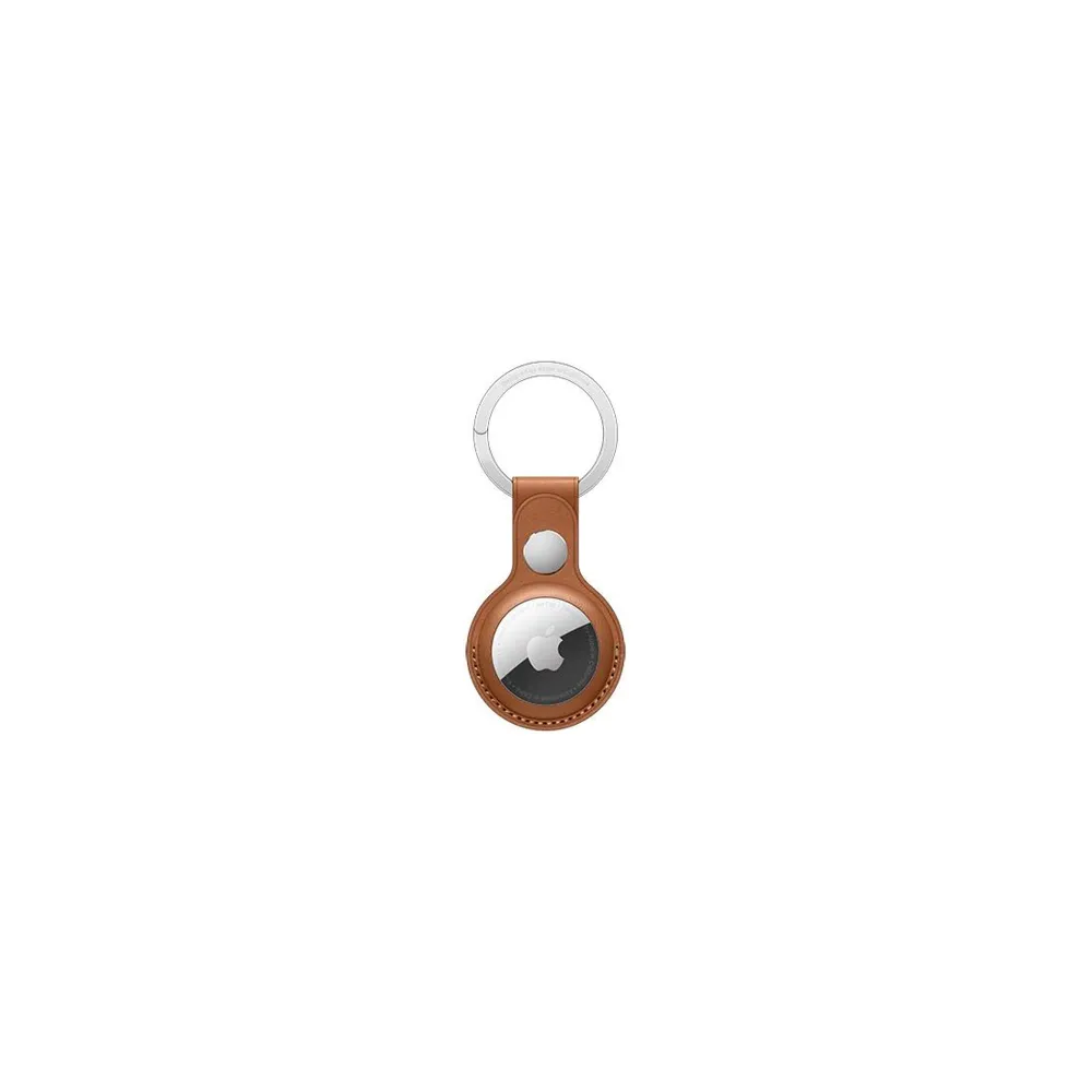 Apple AirTag Leather Key Ring - Saddle Brown