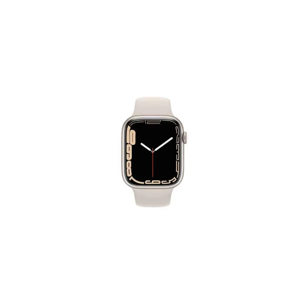 Apple Watch Series 7 GPS, 45mm Starlight Aluminium Case with Starlight Sport Band - Regular