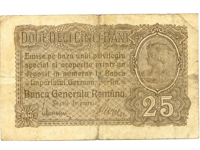 Rumunija 25 bani 1917