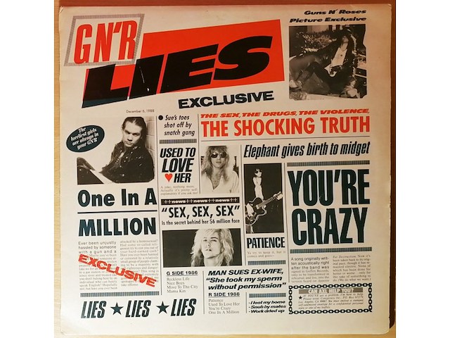 LP GUNS N` ROSES - Lies (1989) Jugoton, ODLIČNA