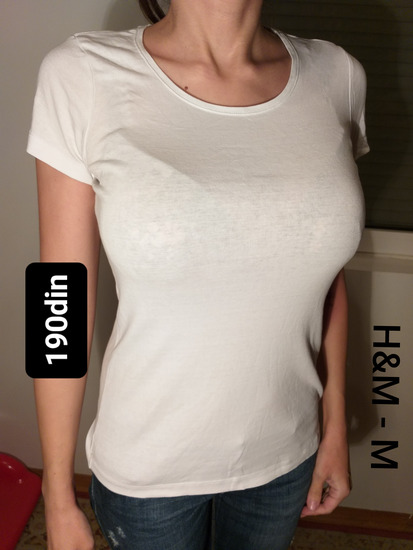 H&M ženska majica pamučna bela M/38