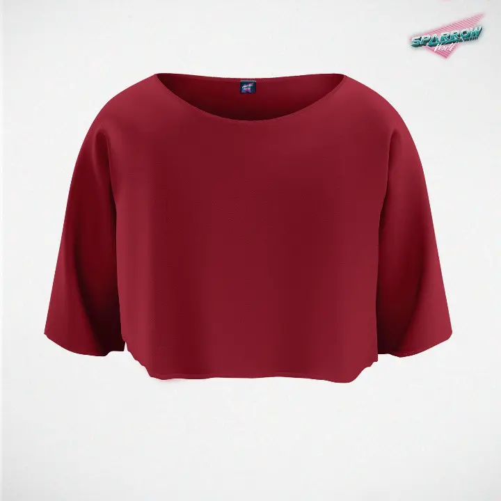 SPARROW Ženski Crop Top duks bordo