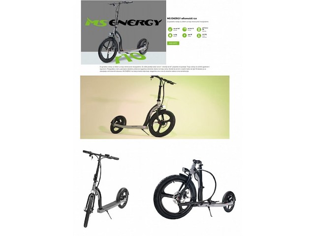 MS ENERGY E-Trotinet R10 Crno Sivi + Poklon Kaciga