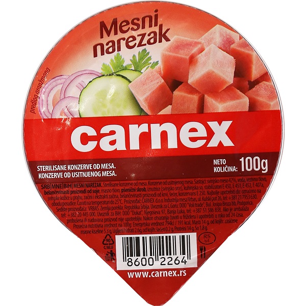 CARNEX MESNI NAREZAK 100GR (10/1#)