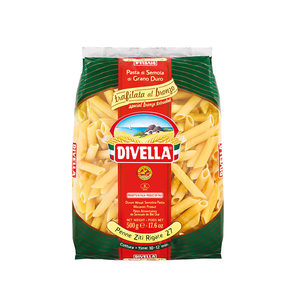 DIVELLA PENNE ZITI RIGATE 27 BRONZO 500gr (24/1#)-zelena