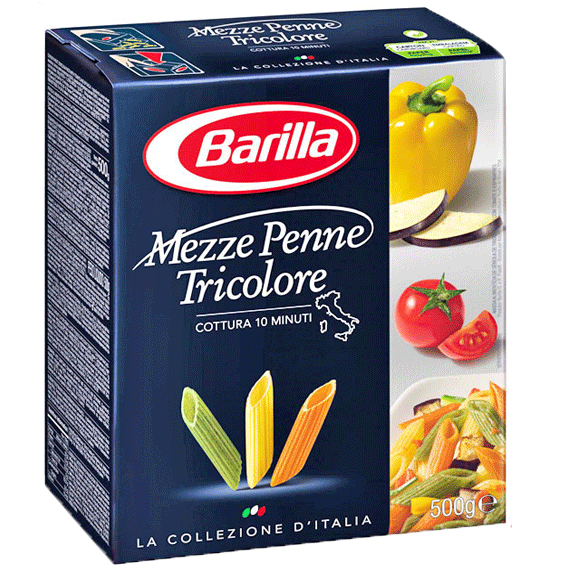 TRICOLORE PENNE 500gr BARILLA (14/1#)