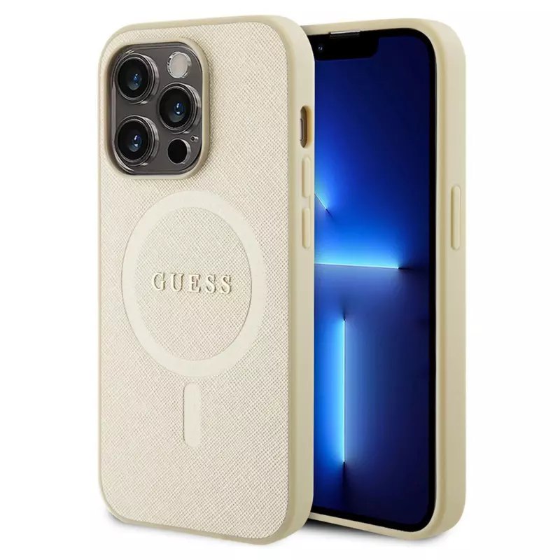 Maska Guess Hc PU Saffiano Magsafe za iPhone 15 Pro 6.1 bez GUHMP15LPSAHMCB