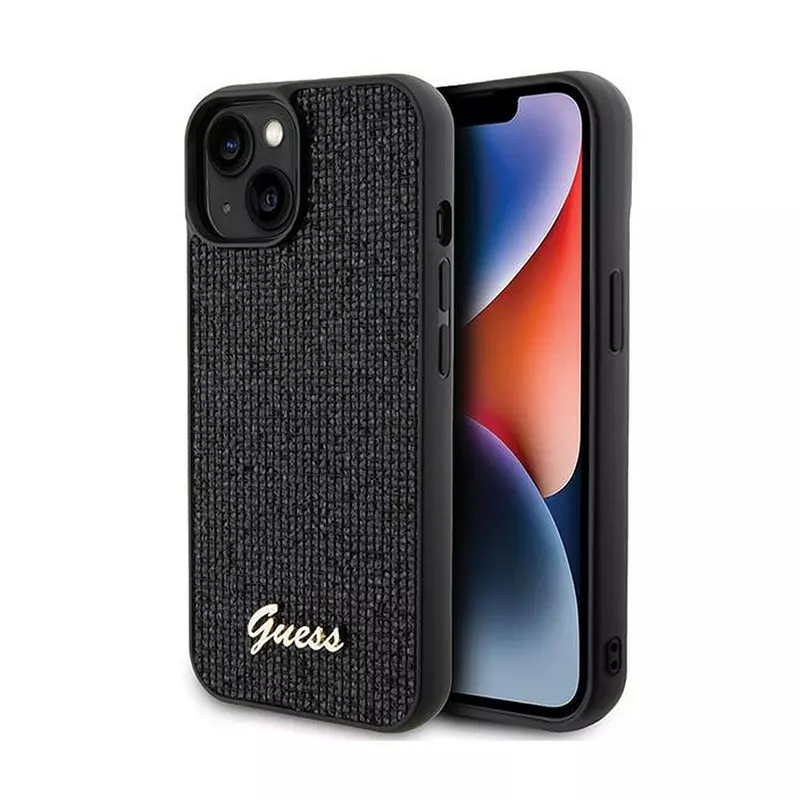 Maska Guess Hc PU Disco Script Metal za iPhone 15 6.1 GUHCP15SPMSDGSK