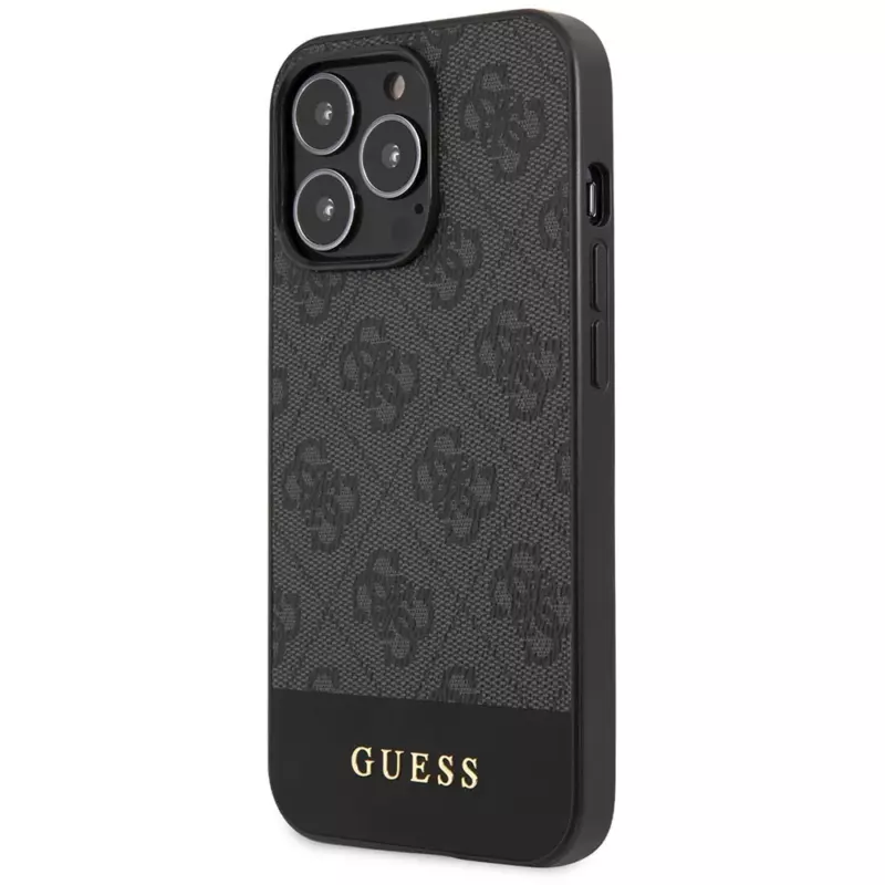 Maska Guess Hc PC/TPU 4G Pu Bottom Stripe za iPhone 15 Pro 6.1 siva GUHCP15LG4GLGR