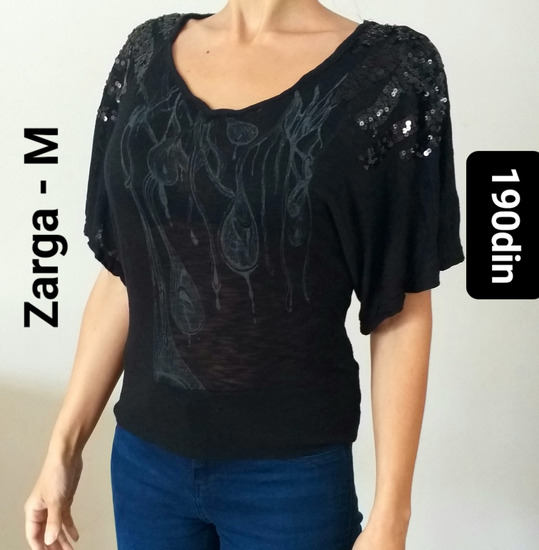 Zarga ženska bluza majica crna M/38