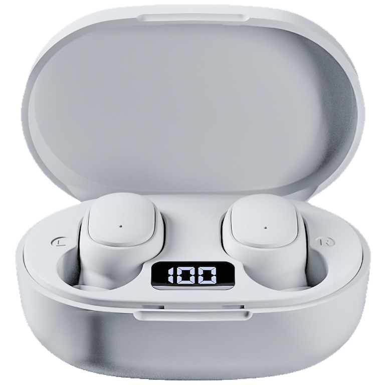 MeanIT Bežične stereo slušalice, Bluetooth v5.1, bele – TWS B60 White