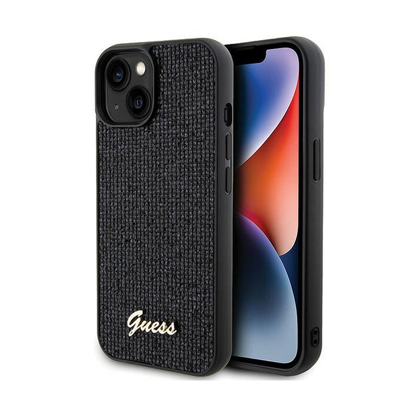 Maska(futrola) Guess Hc PU Disco Script Metal za iPhone 15 6.1 (GUHCP15SPMSDGSK)