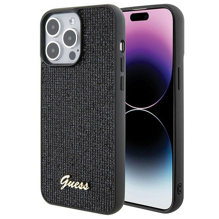 Maska(futrola) Guess Hc PU Disco Script Metal za iPhone 15 Pro Max 6.7 (GUHCP15XPMSDGSK)