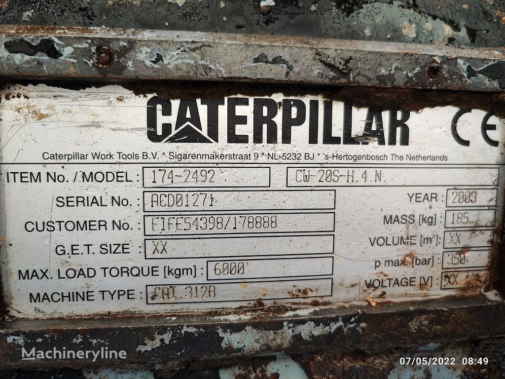 Caterpillar CW20S-H4N brza spojnica za bagera