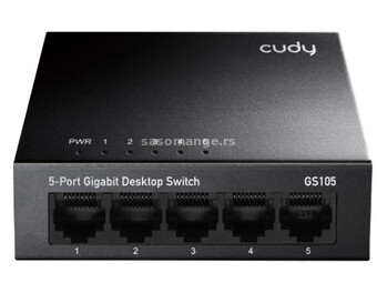 Cudy GS105 metalni 5-Port Gbit Desktop Switch, 5x RJ45 10/100/1000, ver 4.0