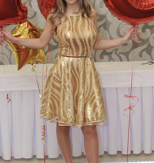 Svečana zlatna haljina