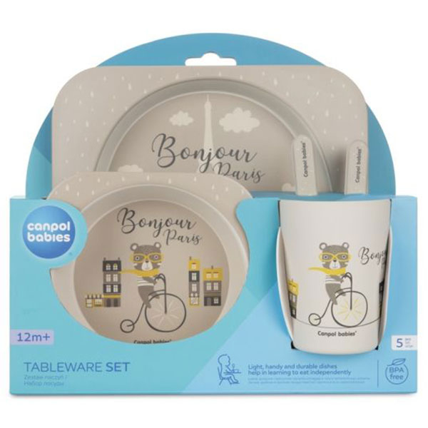 Canpol babies set za hranjenje 5 delova 9/227 - BONJOUR PARIS BEIGE