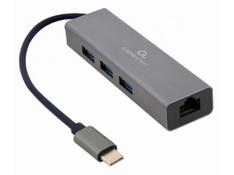 GEMBIRD USB-C Gigabit Network Adapter + 3-Port USB 3.1 HUB (A-CMU3-LAN-01)
