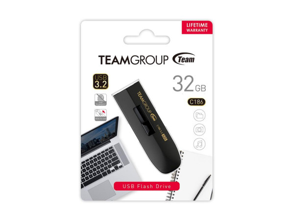 TeamGroup 32GB C186 USB 3.2 BLACK TC186332GB01