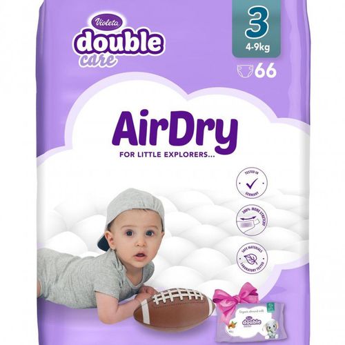 Violeta Pelene Double Care 3 Midi 4-9kg, 66 kom