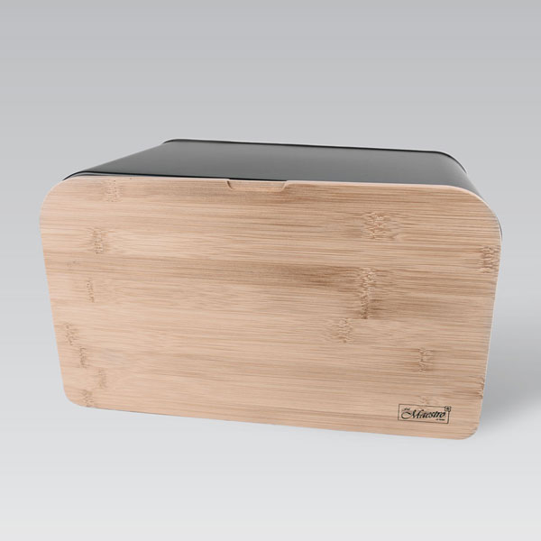 Maestro Kutija za hleb 35x21x21cm drvo-metal crna MR1770BL