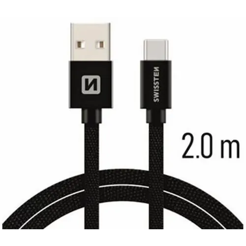 Swissten kabl USB/Type C 2,0m crna