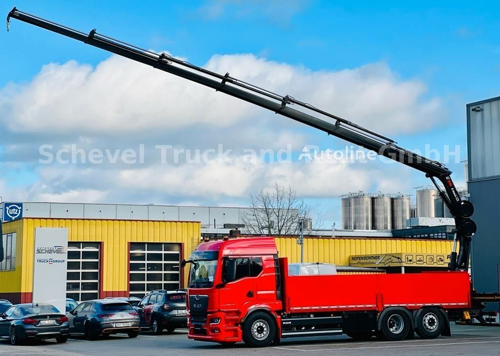 Novi MAN TGS 26.470 6x2 HIAB 228 Retarder Lenk/Lift *NEU kamion s ravnom platformom