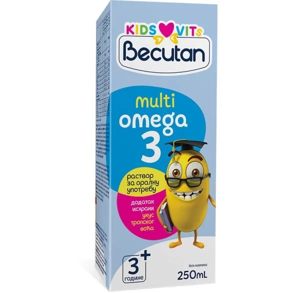 BECUTAN KIDS VITS MULTIOMEGA 3 RASTVOR 250 ML