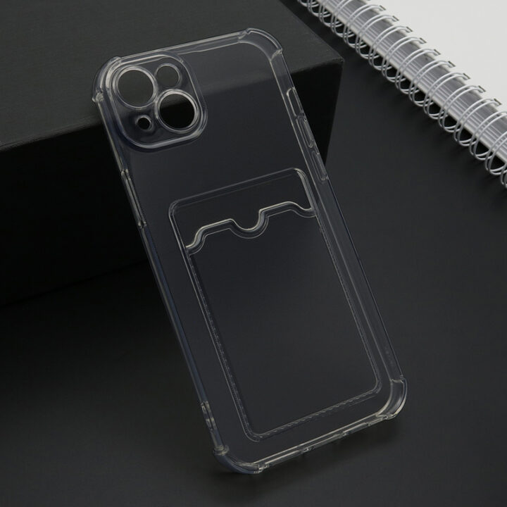 FUTROLA TRANSPARENT CARD POCKET ZA IPHONE 15 PLUS (6.7) SIVA