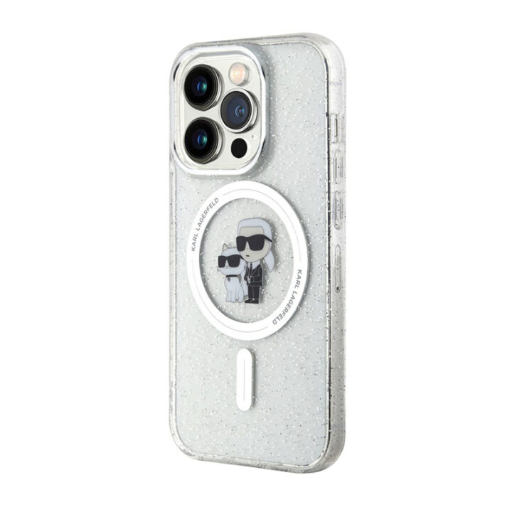 Futrola Karl Lagerfeld Iml Magsafe Glitter Case Karl & Choupette Za IPhone 15 Pro (6.1) Providna Full ORG (KLHMP15LHGKCNOT)