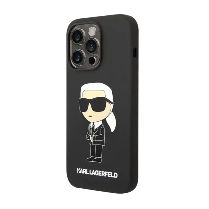 Futrola Karl Lagerfeld Liquid Silicone Case Ikonik Nft Za IPhone 15 Pro Max (6.7) Crna Full ORG (KLHCP15XSNIKBCK)