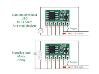 6A DC 3V 3.3V 3.7V 5V Elektronski prekidač brava Bistabilna samoblokirajuća trigger ploča za LED ...