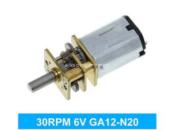 6V 30RPM N20 Mini Micro Metal Gear Motor sa Gearwheel