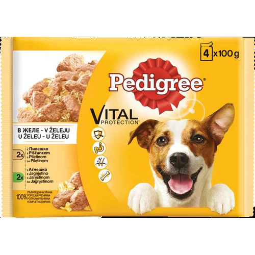 PEDIGREE Multipack za pse Adult Piletina i Jagnjetina u želeu 4x100g