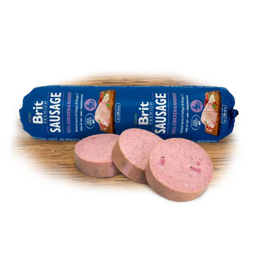 BRIT PREMIUM by Nature kobasica za pse, 95% mesa piletine i zečetine, 800g