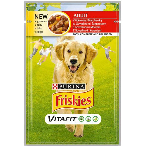 FRISKIES Kesica za pse Adult Govedina i Šargarepa u želeu 100g