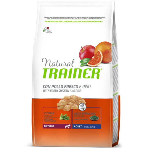 TRAINER Natural Briketi za pse Adult Piletina i Pirinač, Medium, 3kg