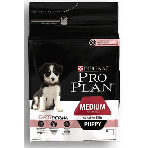 PRO PLAN OptiDerma Medium Sensitive Skin PUPPY s lososom, 12kg
