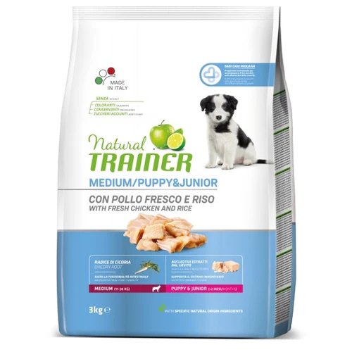 TRAINER Natural Briketi za štenad PUPPY&JUNIOR Piletina, Medium