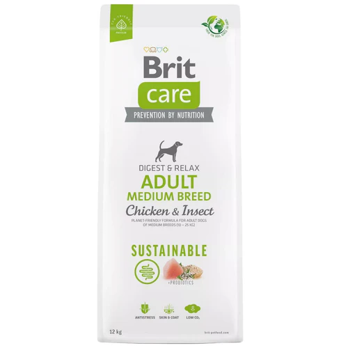 BRIT CARE Sustainable, Adult Medium Breed, s piletinom i insektima