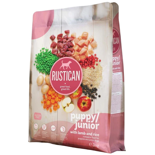RUSTICAN PUPPY/JUNIOR s jagnjetinom i pirinčem, bez glutena