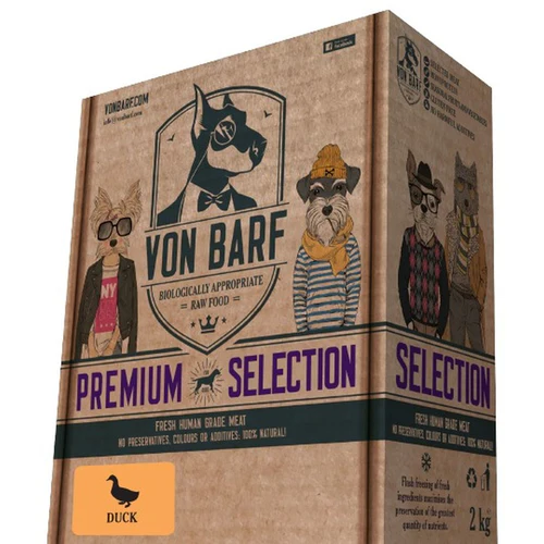 Von BARF Premium Selection, pačetina, sirova zamrznuta hrana za pse, 8x250g