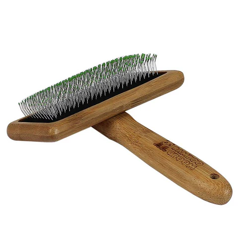 OUTLET BAMBOO GROOM Četka od bambusa Slicker sa čeličnim zaštićenim čekinjama