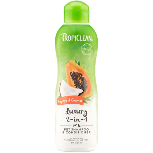 OUTLET TROPICLEAN Šampon za pse i mačke Papaya&Coconut, 2u1, 355ml