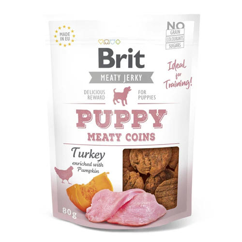 BRIT Jerky Meaty Coins, mesni kolutići s ćuretinom za štence 80g