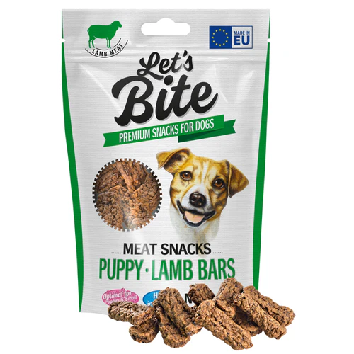 LET's Bite Meat Snacks, poslastica za štenad, PUPPY s jagnjetinom, 80g