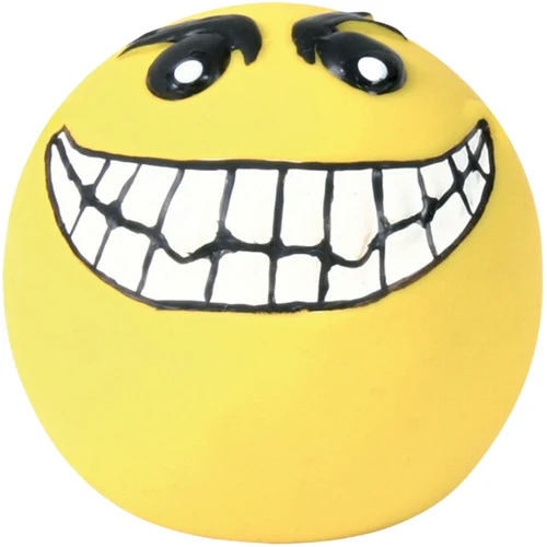TRIXIE Igračka za pse Lopta Smileys, latex Žuti 6cm