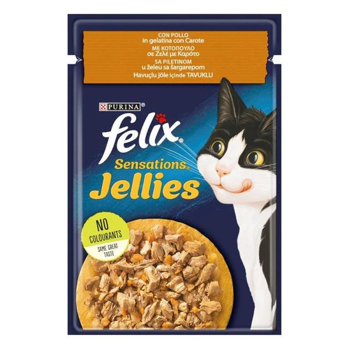 FELIX Sensations Jellies, s piletinom i šargarepom u želeu, 85g
